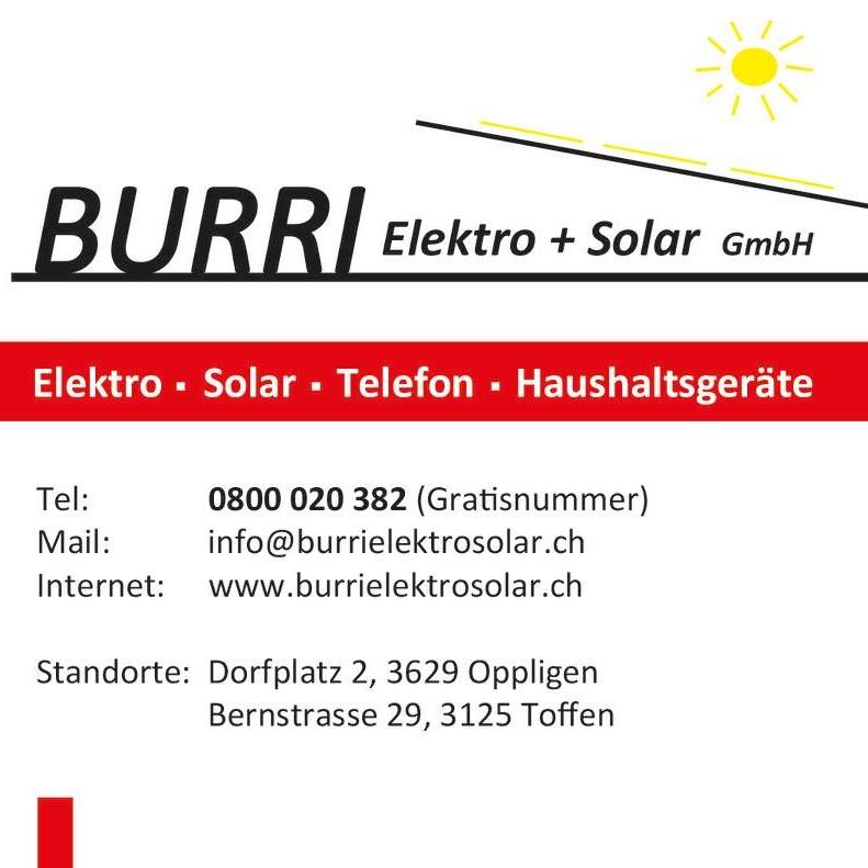 BURRI Elektro + Solar GmbH Solartechnik Solaranlagen in Oppligen ...